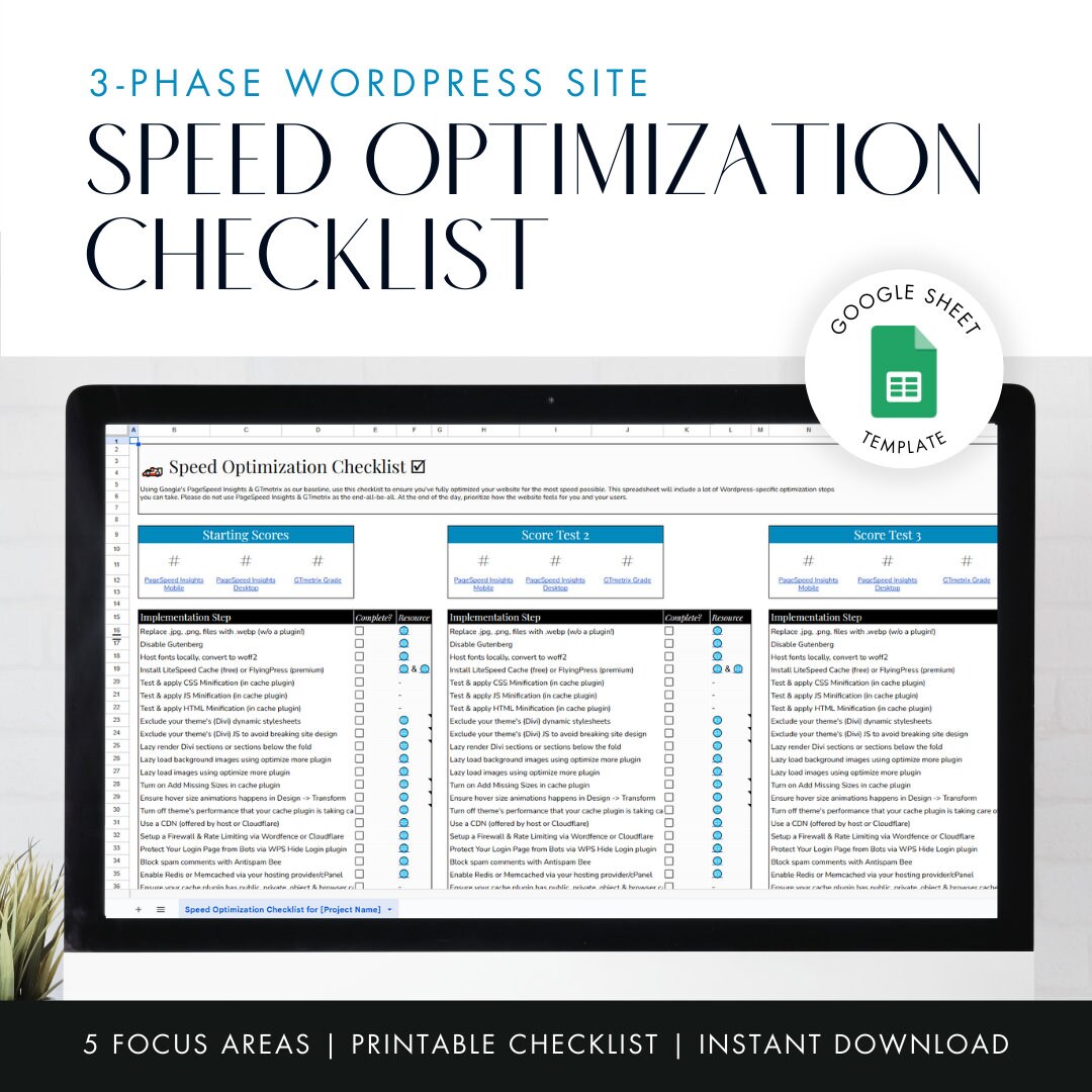 Website Speed Optimization Checklist - Etsy