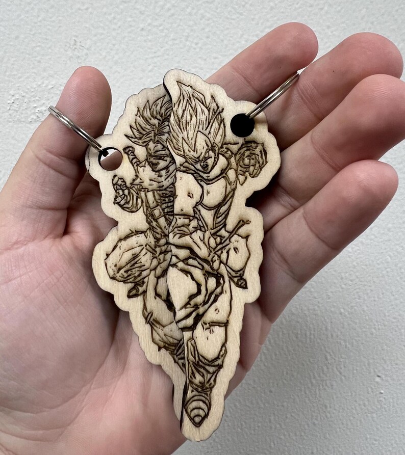 Vegeta and Future Trunks Keychain: Dragon Ball Z Baltic Birch Wood - Etsy