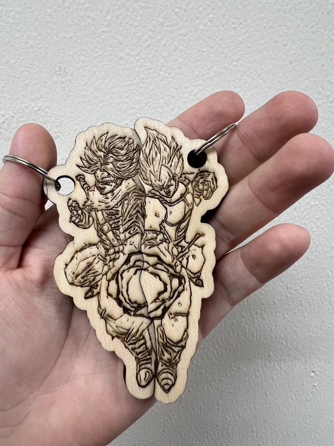 Inspired Dragon Ball Z Vegeta and Future Trunks Keychain Wood - Etsy