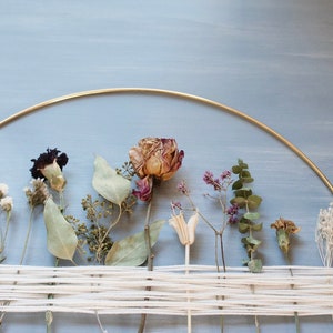 Wildflower Minimalist Boho Wreath Dried Flower Decor Eucalyptus Modern ...