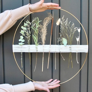 Wildflower Minimalist Boho Wreath Dried Flower Decor Eucalyptus Modern ...