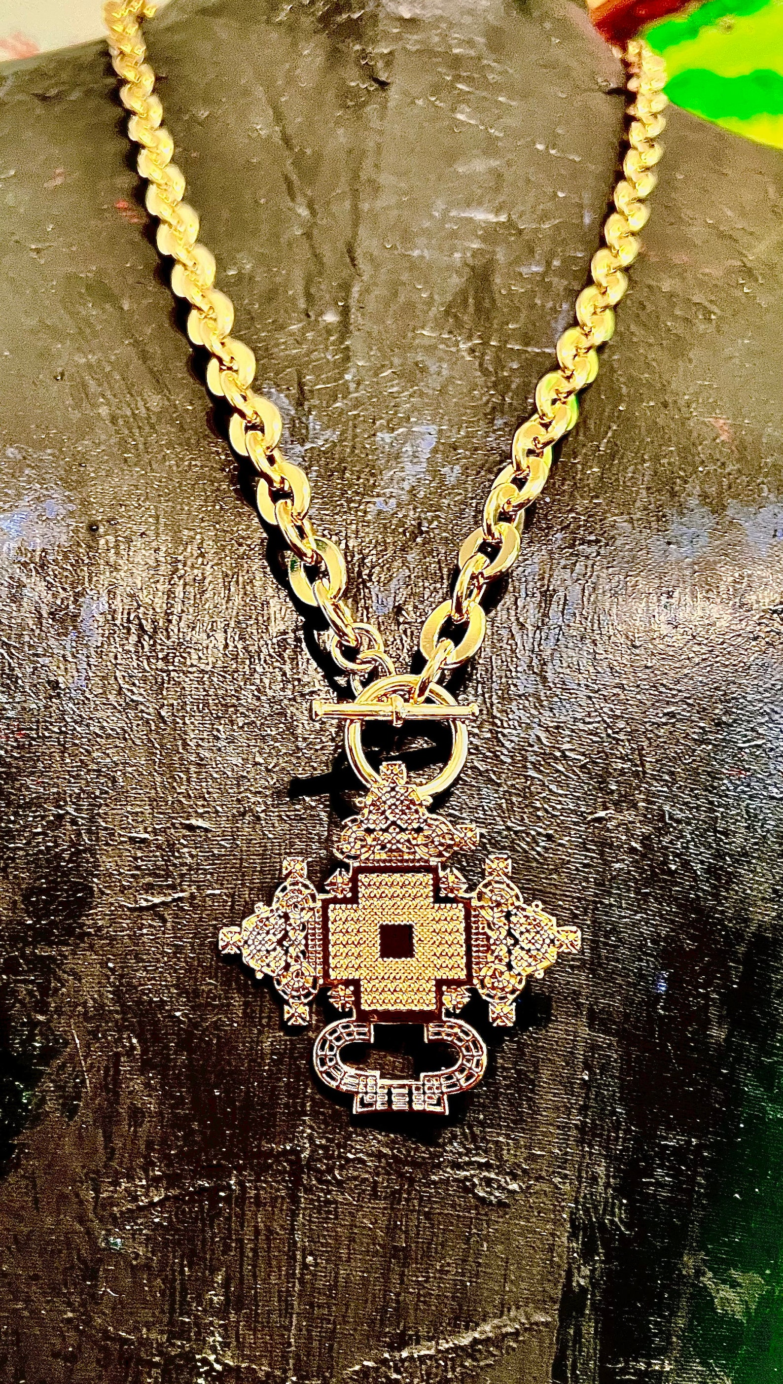 Coptic Cross With Gold Link Chain - Etsy
