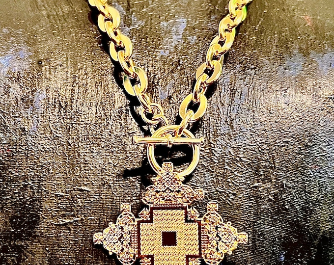 Coptic Cross With Gold Link Chain - Etsy