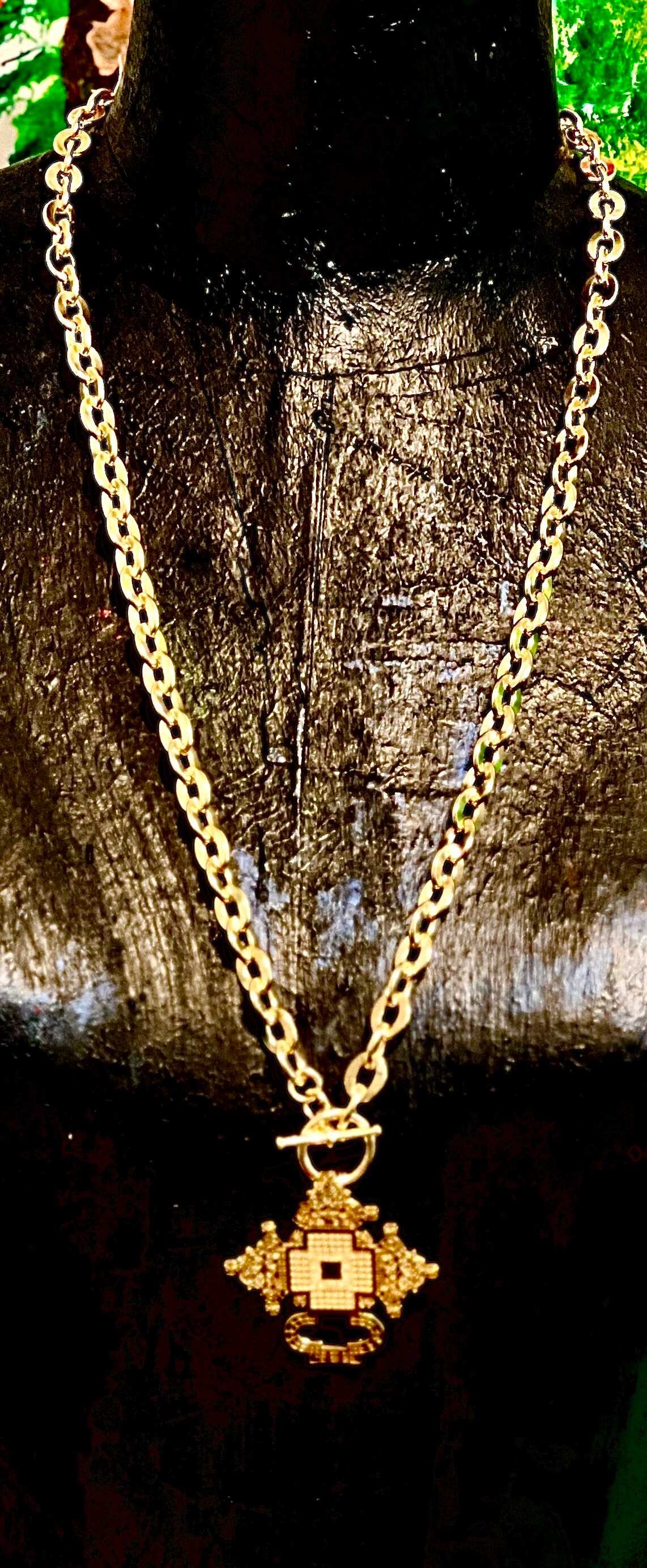 Coptic Cross With Gold Link Chain - Etsy