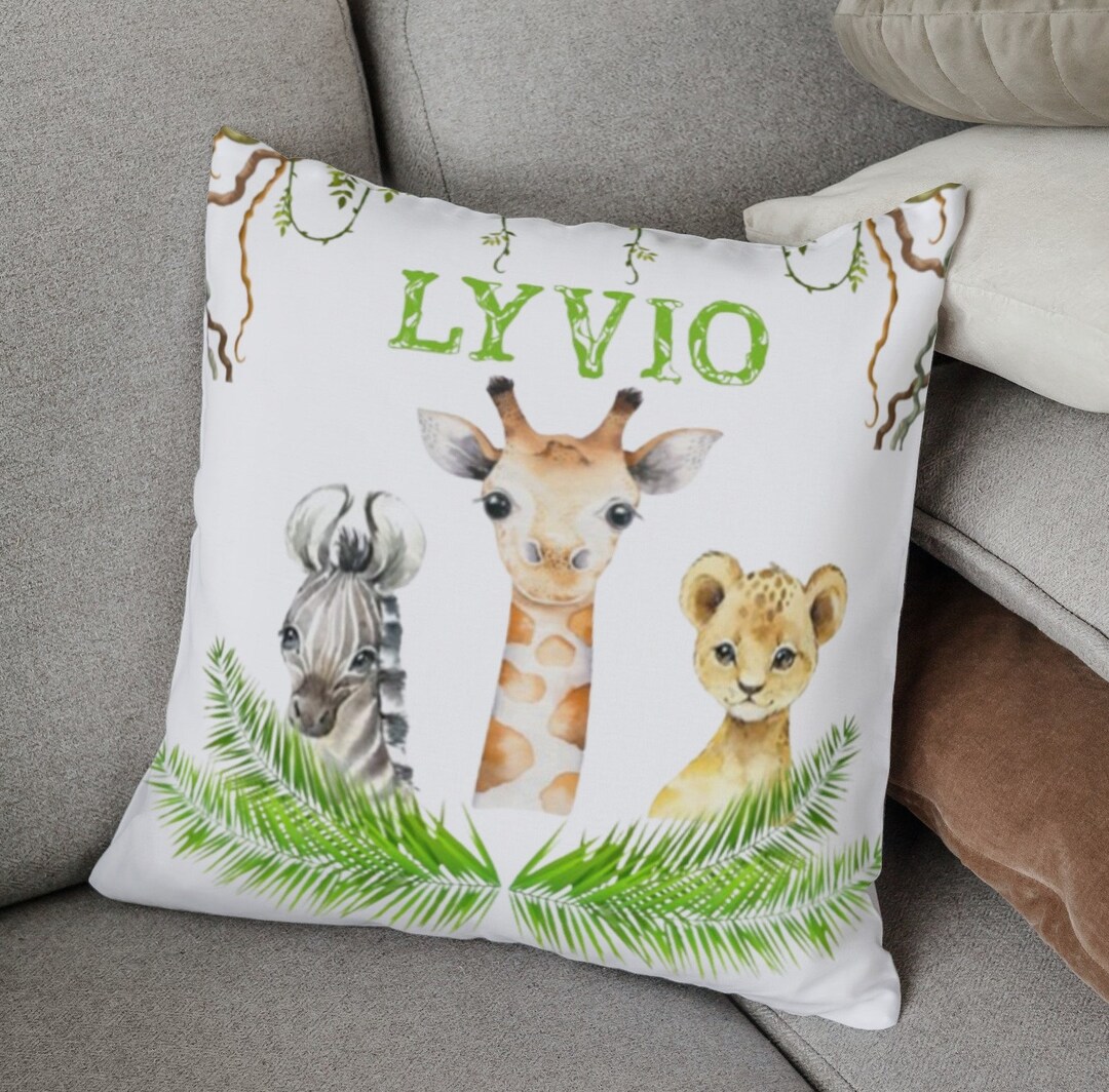 Personalized Cushion Printed With or Without LED Jungle Theme Children ...