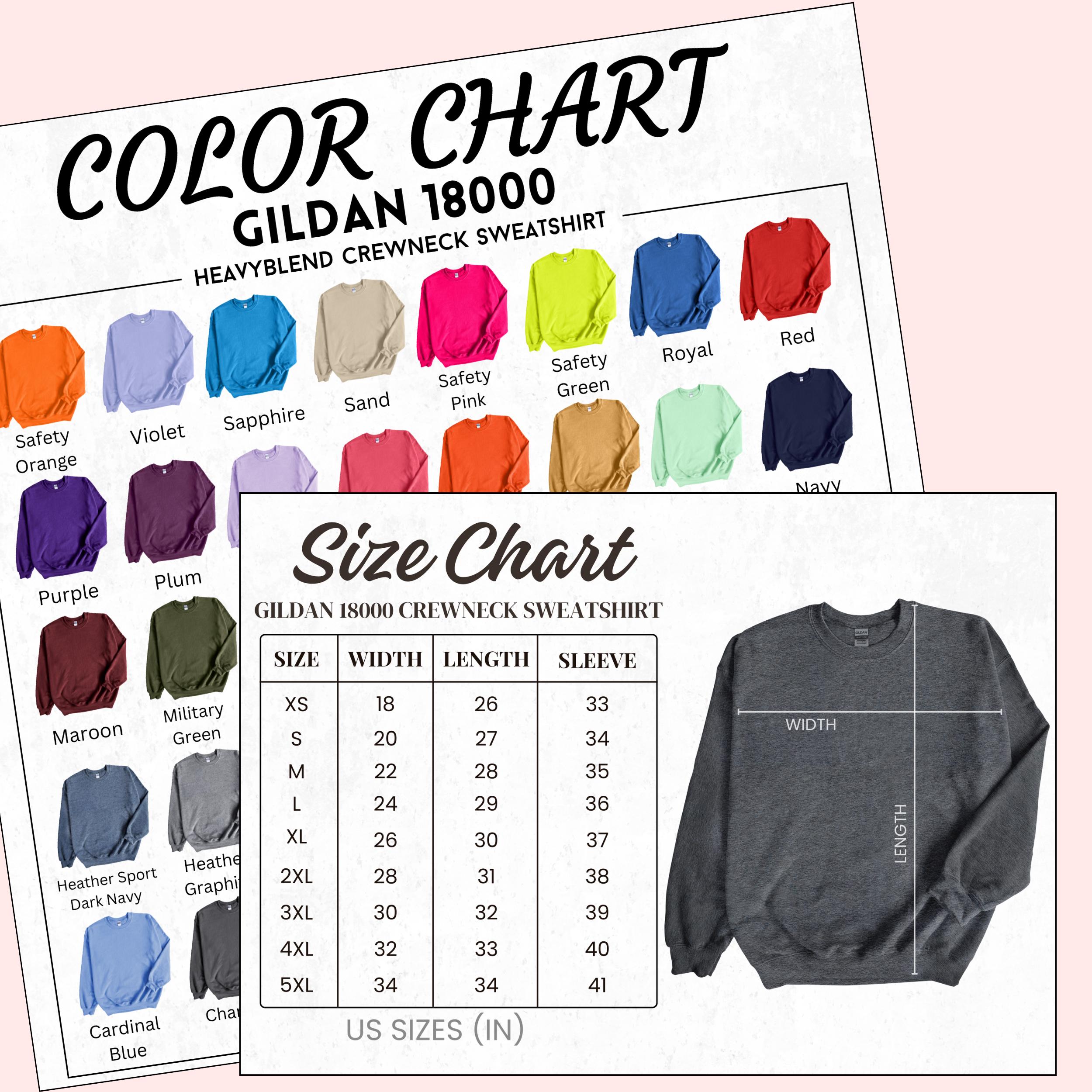 Gildan Sweatshirt Color Chart