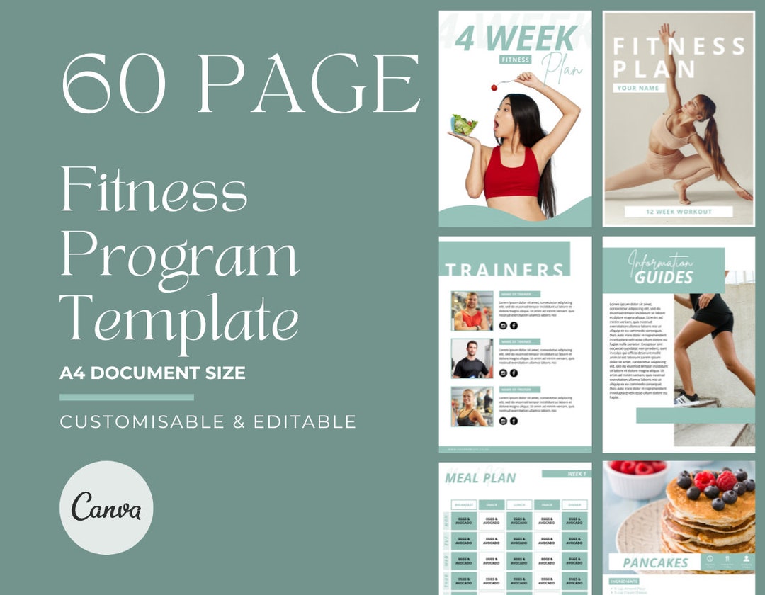 Fitness Ebook Workout Program Template Personal Trainer Exercise ...