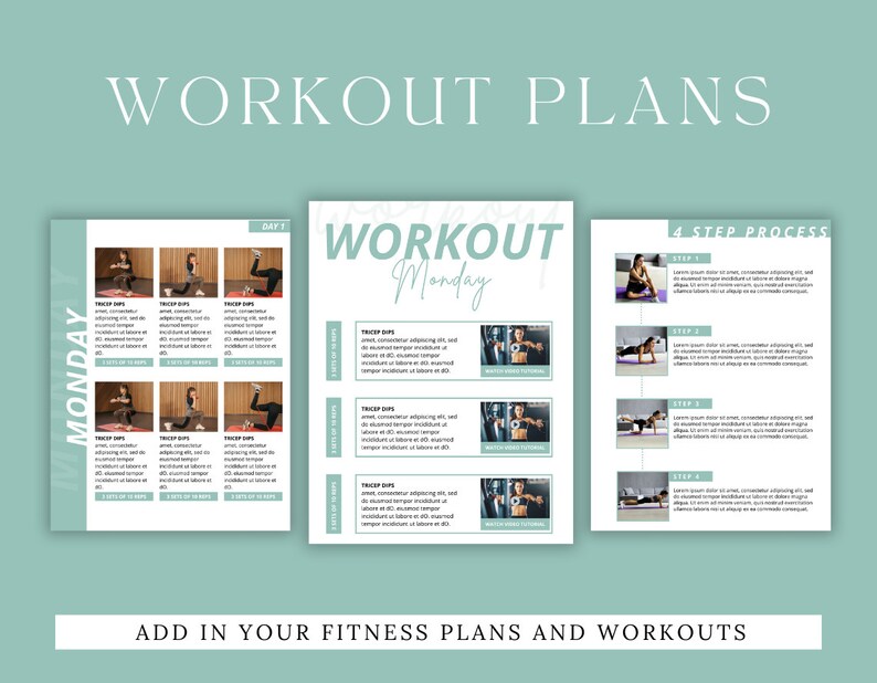 Fitness Ebook Workout Program Template Personal Trainer Exercise ...