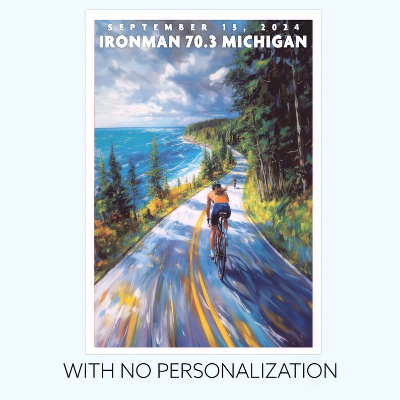 Ironman Michigan Triathlon Poster Swim Bike Run Ironman 70.3 Triathlon ...