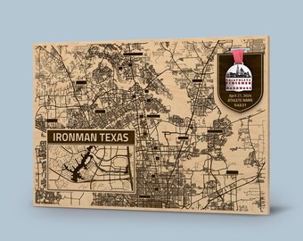 Laser Engraved Course Map Ironman 70.3 Coeur D'alene Medal Display ...