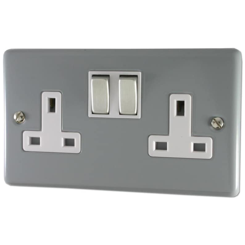 Contour Light Grey Double Socket - Etsy