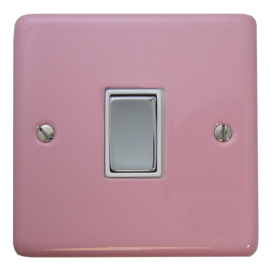 Contour Gloss Pink Light Switch 1 Gang/white Insert/polished Chrome ...