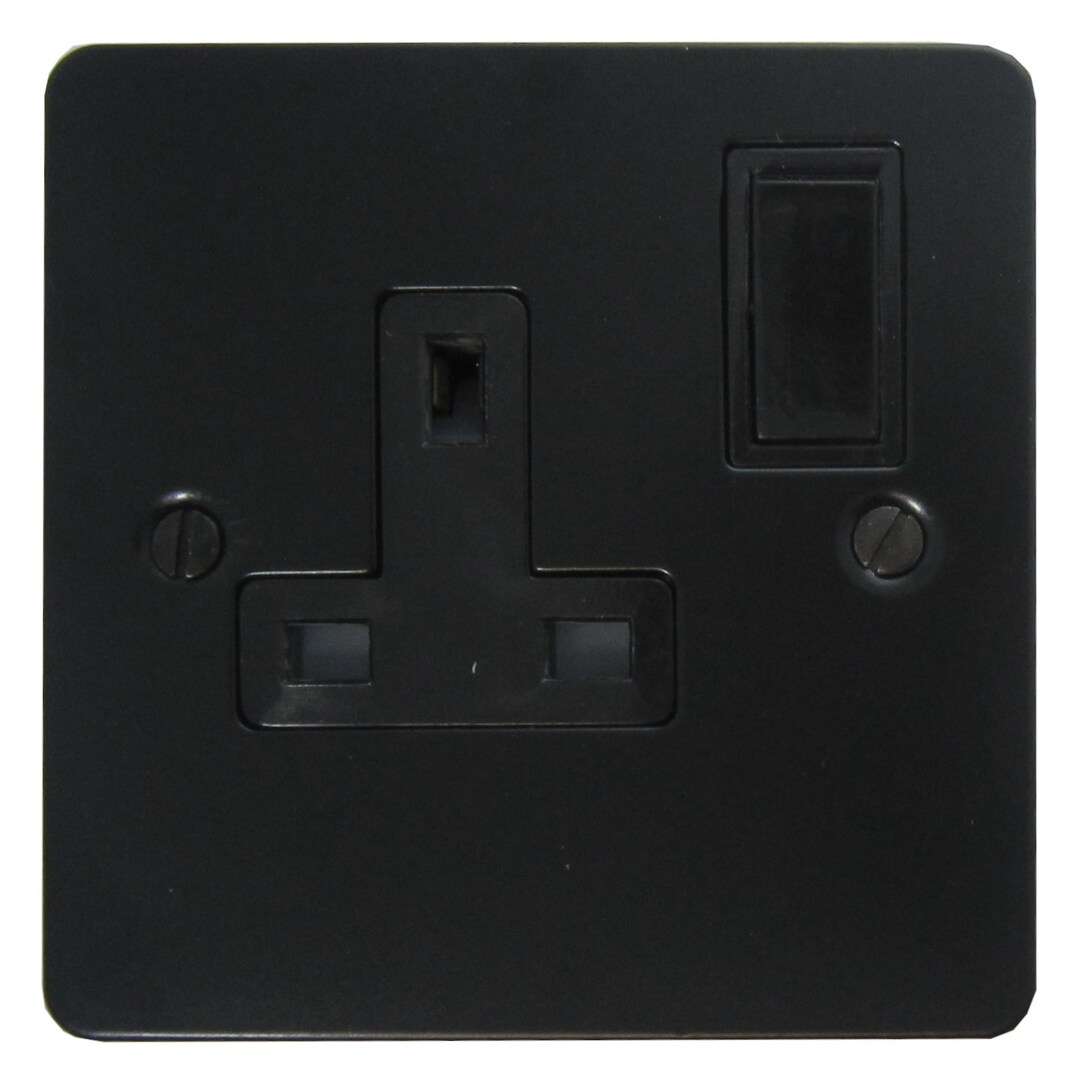 Flat Black Single Socket black Switch - Etsy