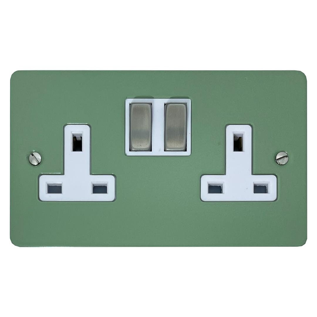 Flat Sage Green Double Socket - Etsy UK