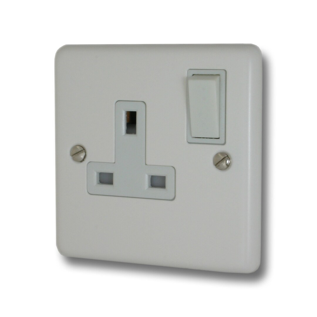 Contour White Single Socket (white Switch) - Etsy
