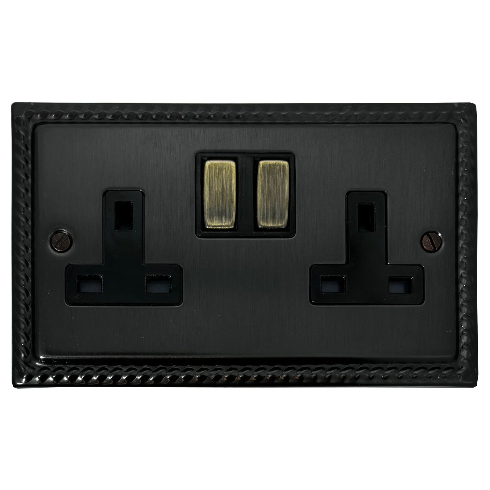 Georgian Black Bronze Socket 2 Gang/antique Brass Switches - Etsy