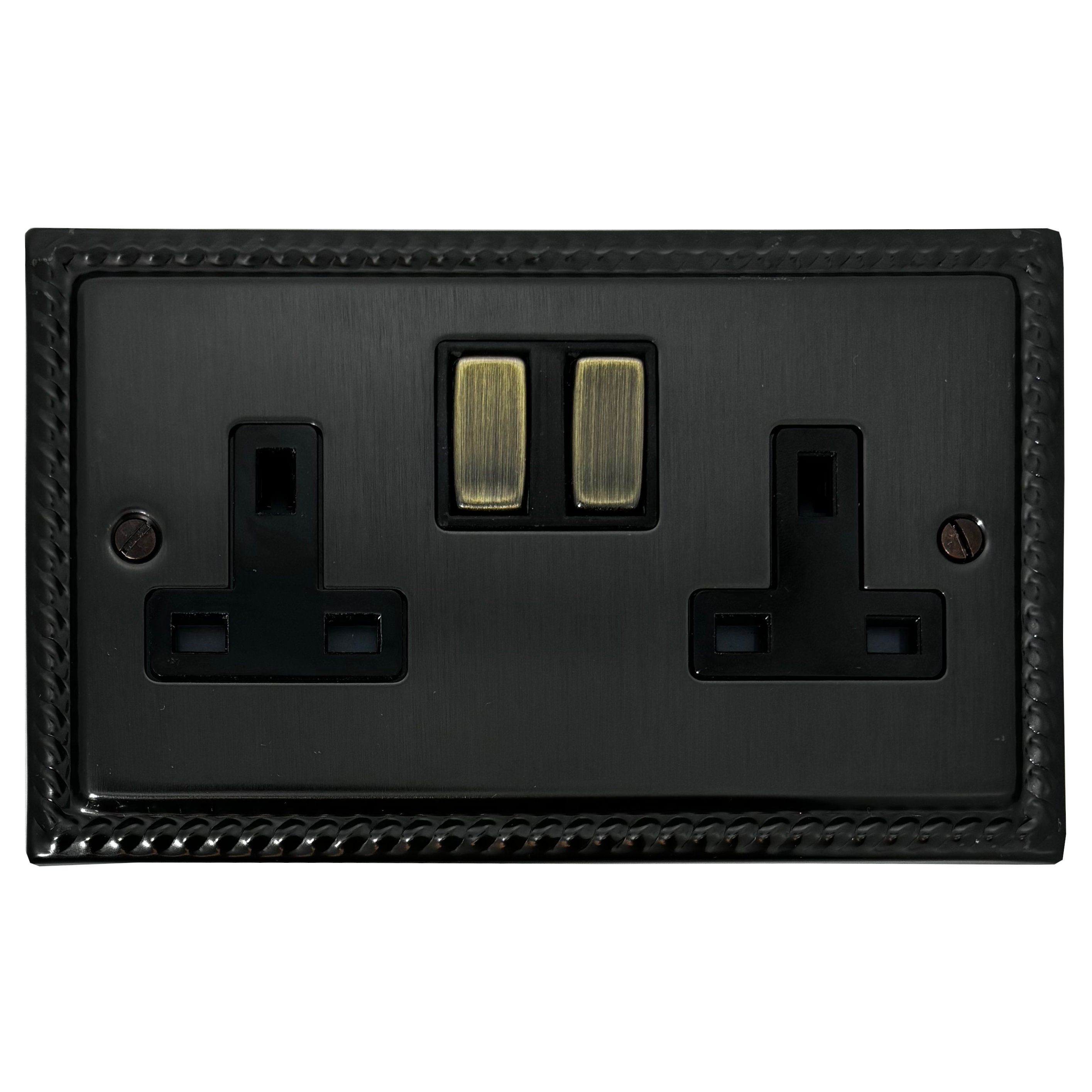 Georgian Black Bronze Socket 2 Gang/antique Brass Switches - Etsy
