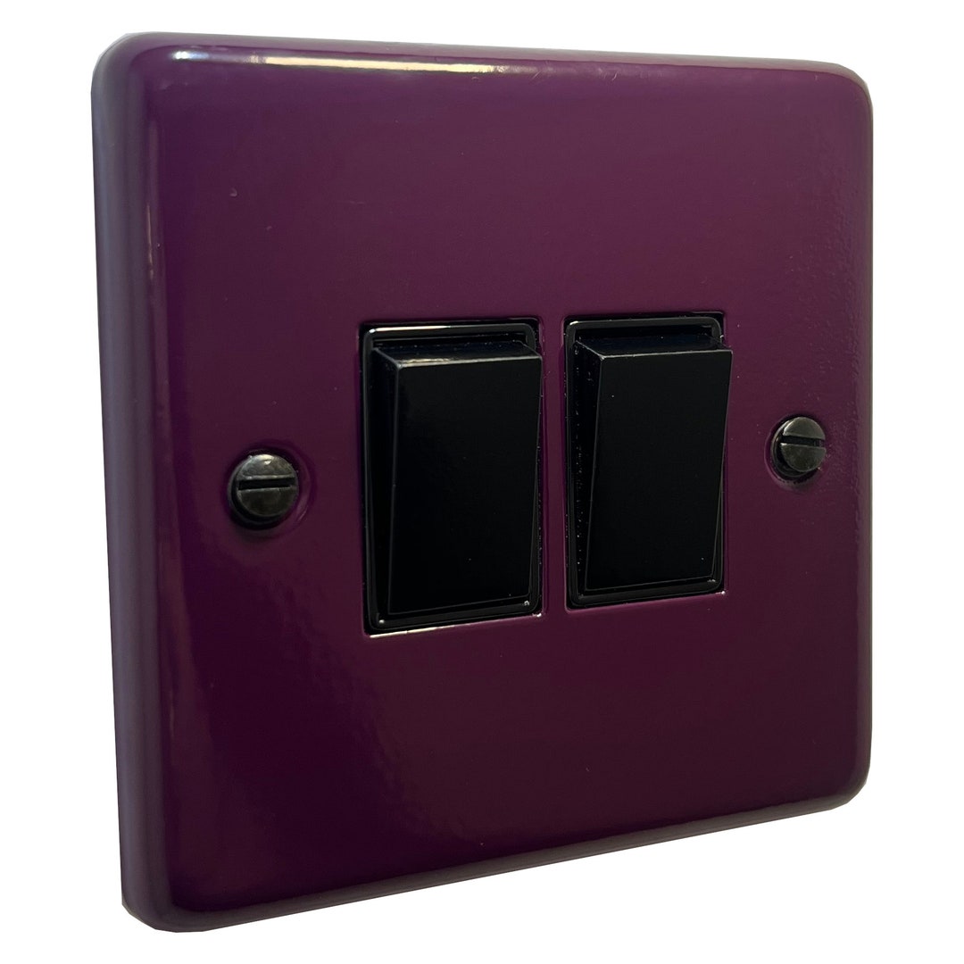 Contour Purple Light Switch 2 Gang/black Switches - Etsy