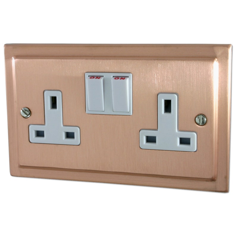 Victorian Rose Gold Double Socket white Switch - Etsy