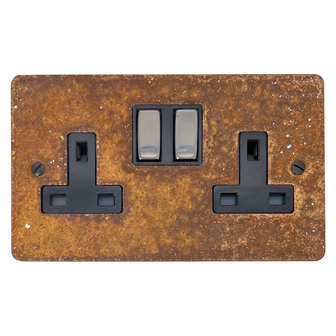 Flat Rust Double Socket metal Switches - Etsy