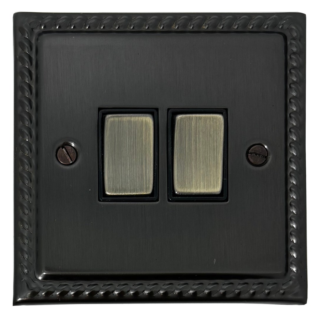 Georgian Black Bronze Light Switch (2 Gang/antique Brass Switches) - Etsy