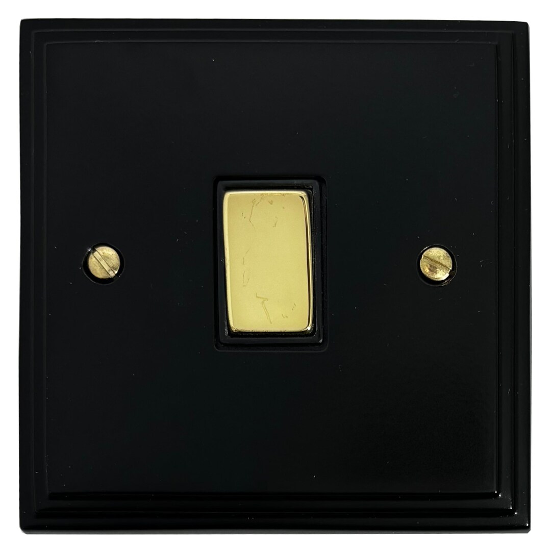 Victorian Matt Black Light Switch 1 Gang/polished Brass Switch - Etsy