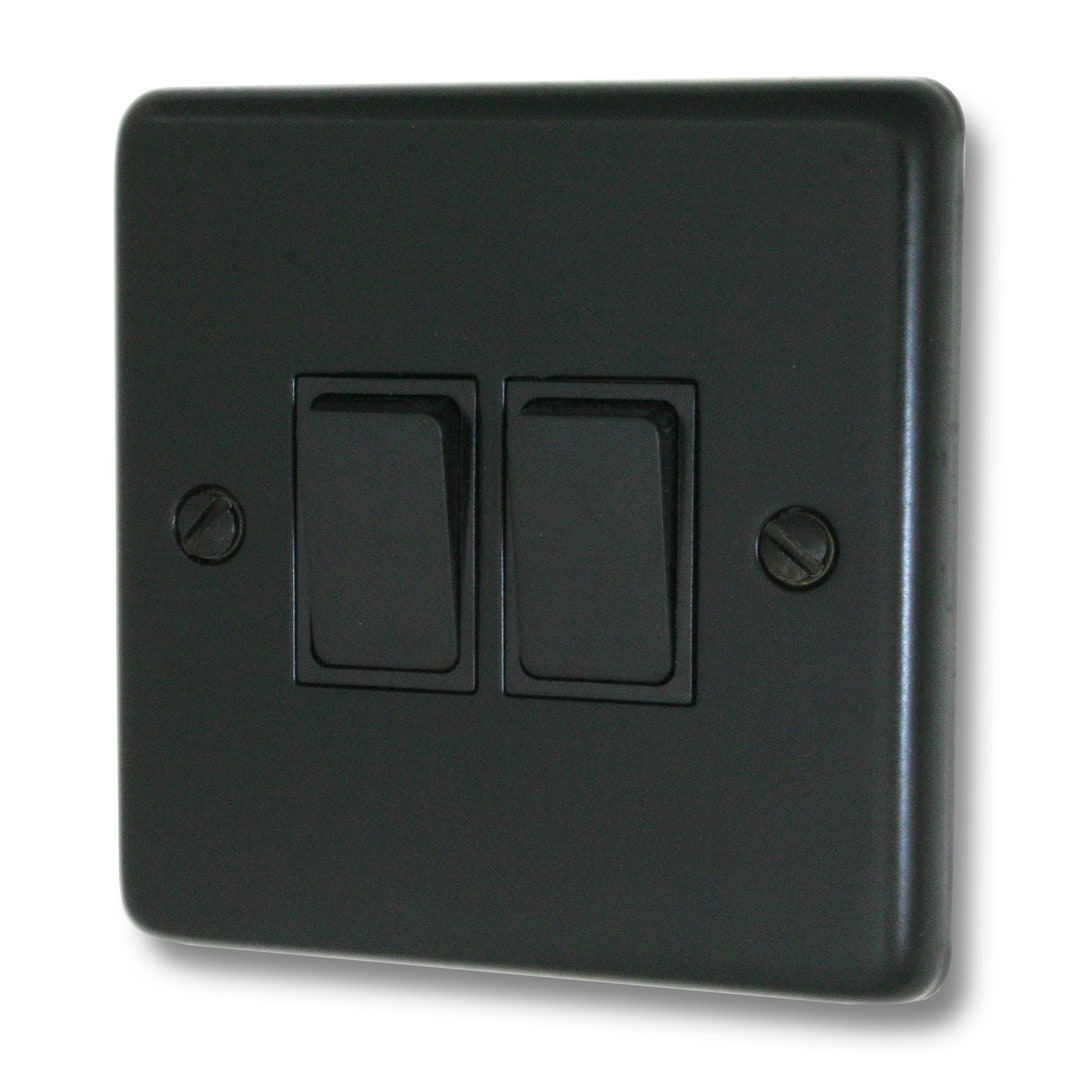 Matt Black Light Switch (2 Gang/black Switch) - Etsy
