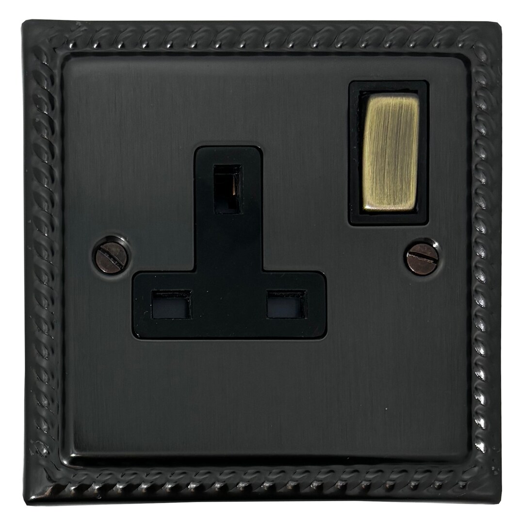 Georgian Black Bronze Socket (1 Gang/antique Brass Switch) - Etsy UK
