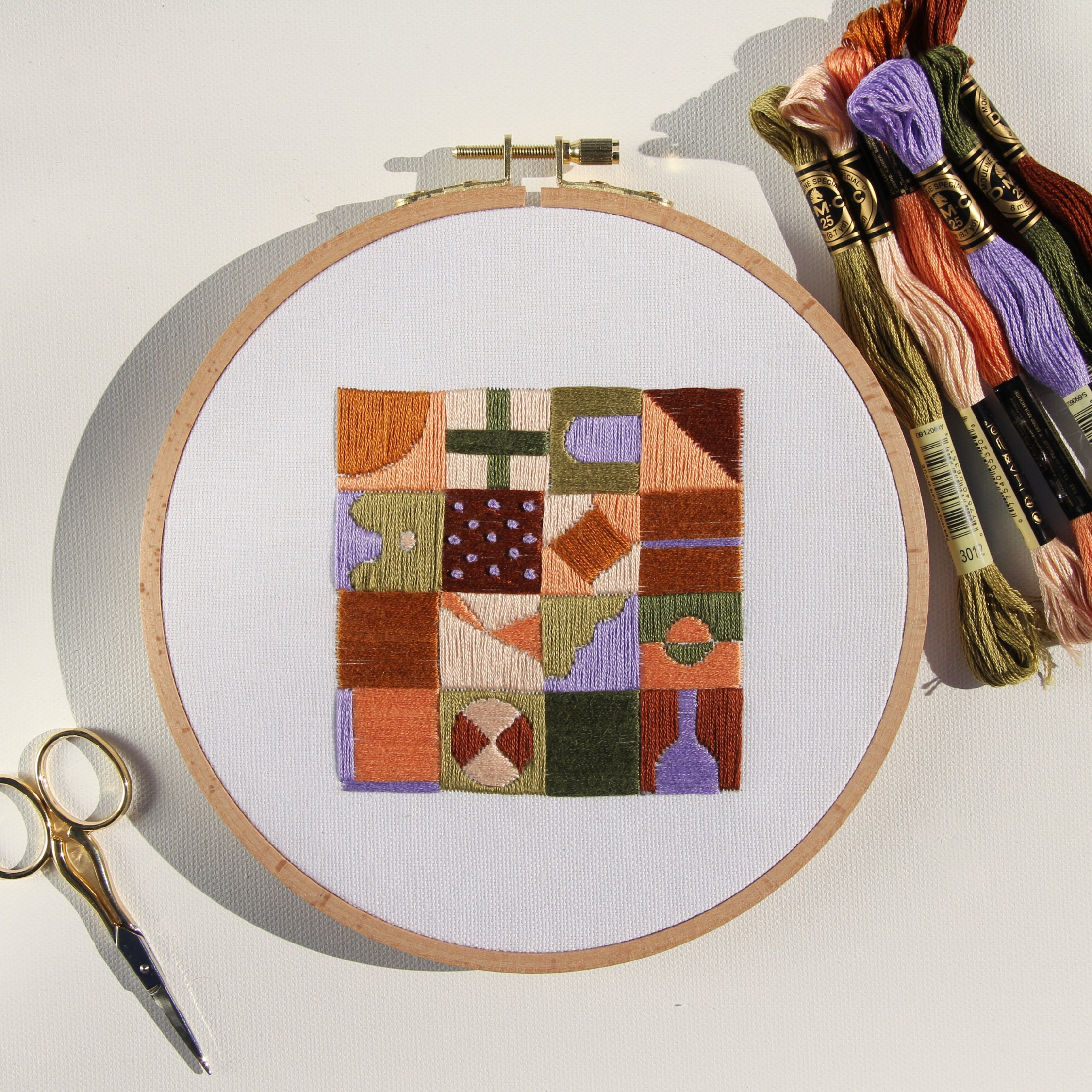 Modern Tiles Embroidery Kit Embroidery Design and Embroidery Supplies ...