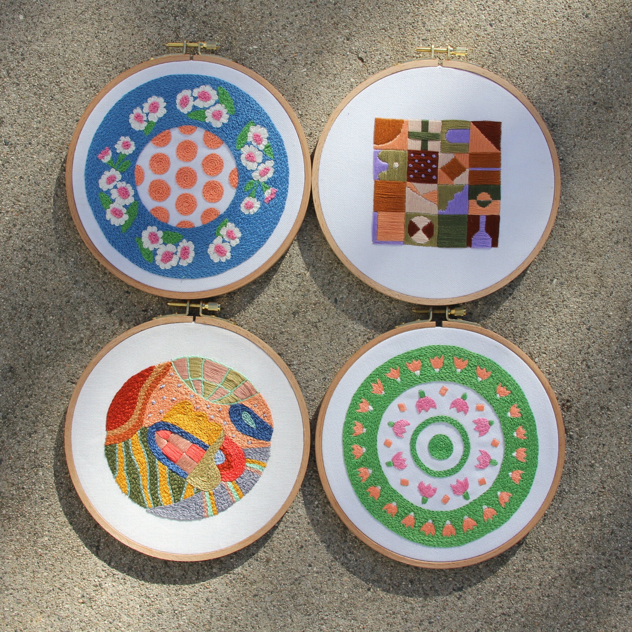 Modern Tiles Embroidery Kit Embroidery Design and Embroidery Supplies ...