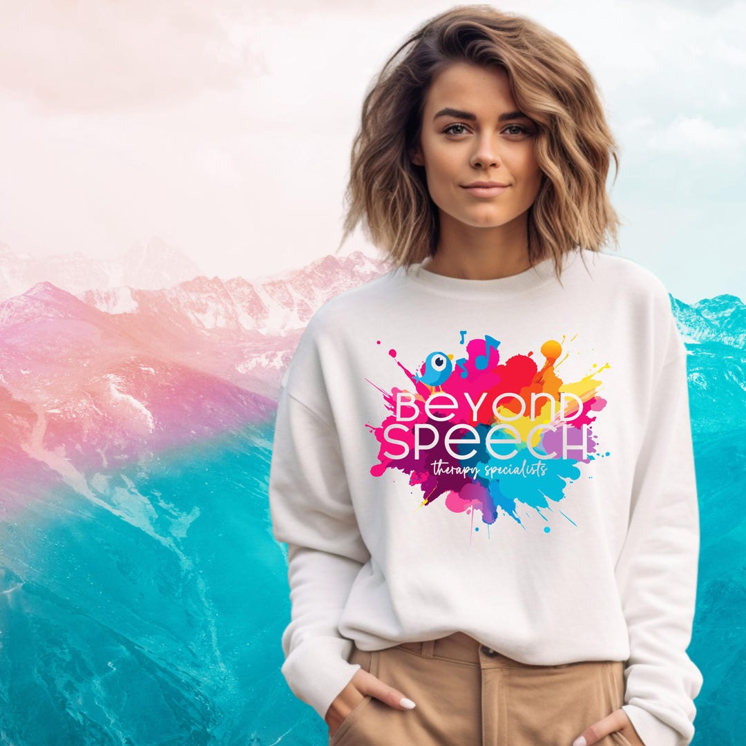 Colorful Custom Logo Beyond Speech Therapy Specialists Crewneck - Etsy