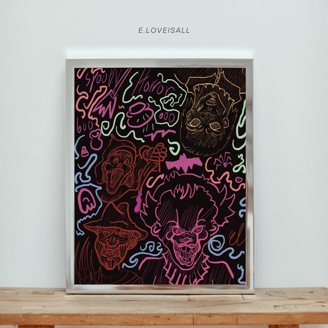 Halloween Horror Movie Poster Art Print Downloadable Art Home Decor ...