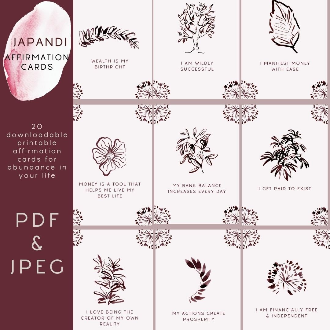 20 Japandi Affirmation Cards for Abundance and Wealth in 2024 - Etsy
