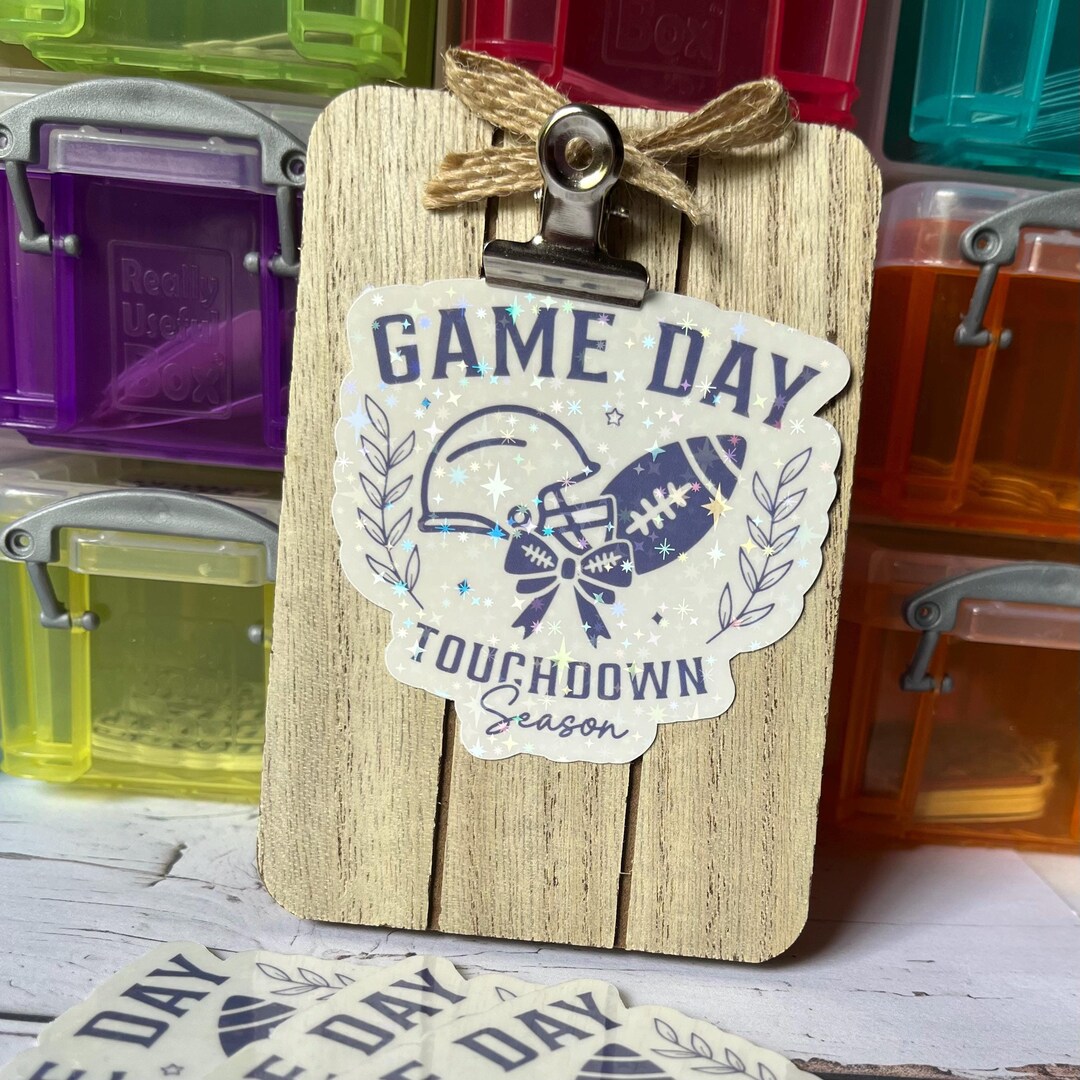 Purple Girly Gameday Touchdown Season Vinyl Sticker - Etsy