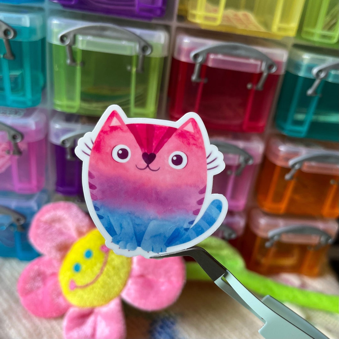 Bi Pride Cat Sticker. Die Cut Laminated Vinyl Sticker. LGTBQ Pride - Etsy