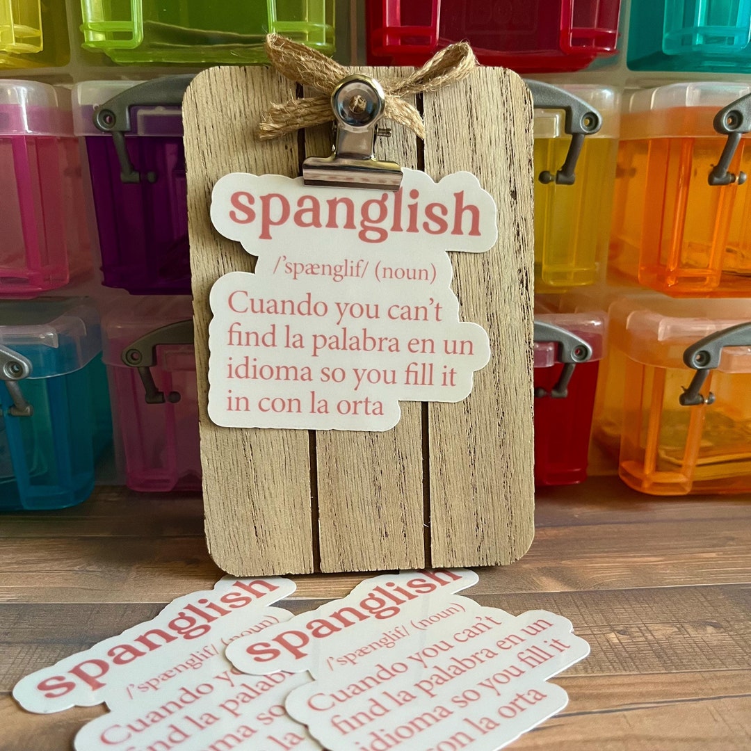 Spanglish Definition Sticker. Funny Die Cut Vinyl Sticker. - Etsy