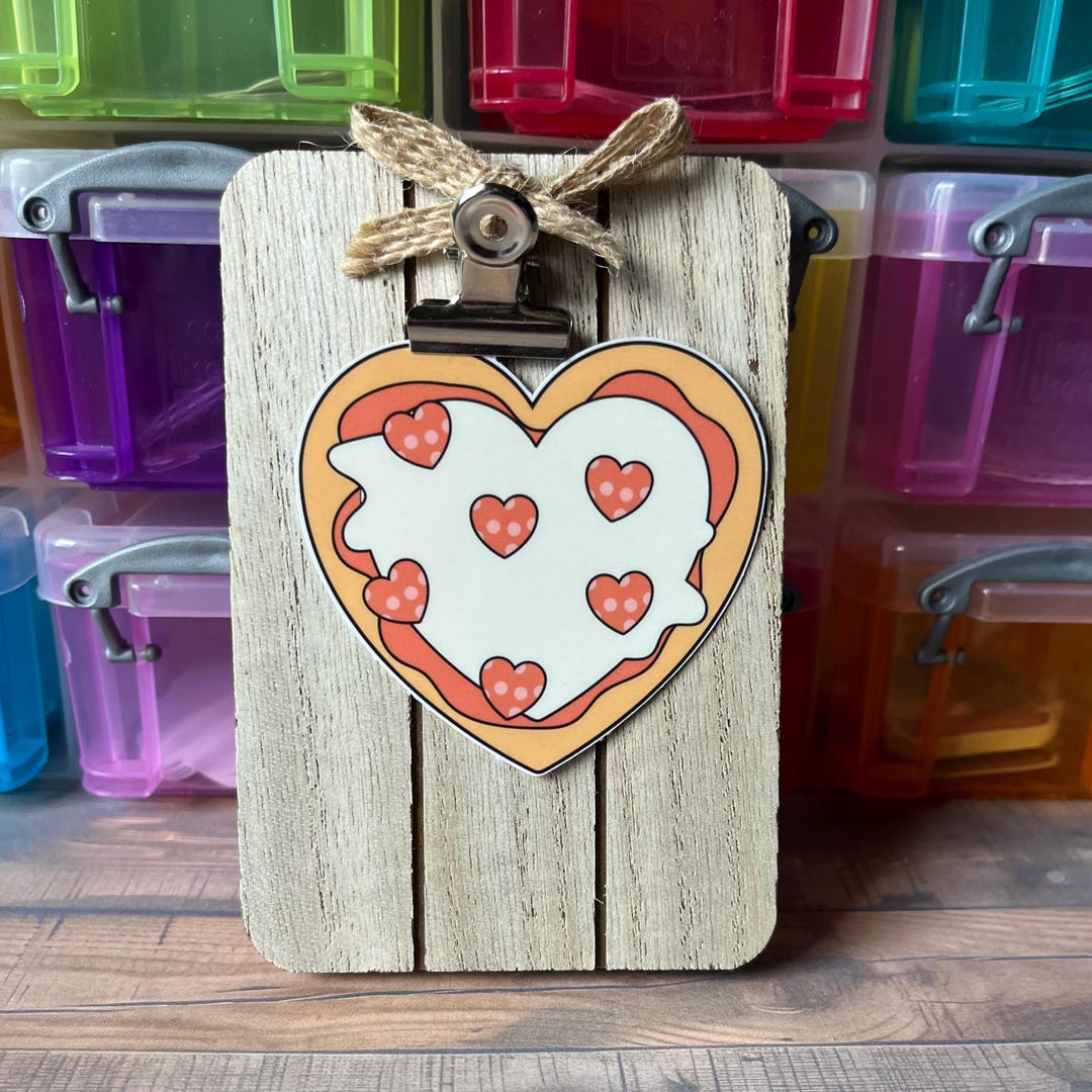 Cute Pizza Sticker. Heart Shaped Pizza Sticker. Perfect for Pizza ...