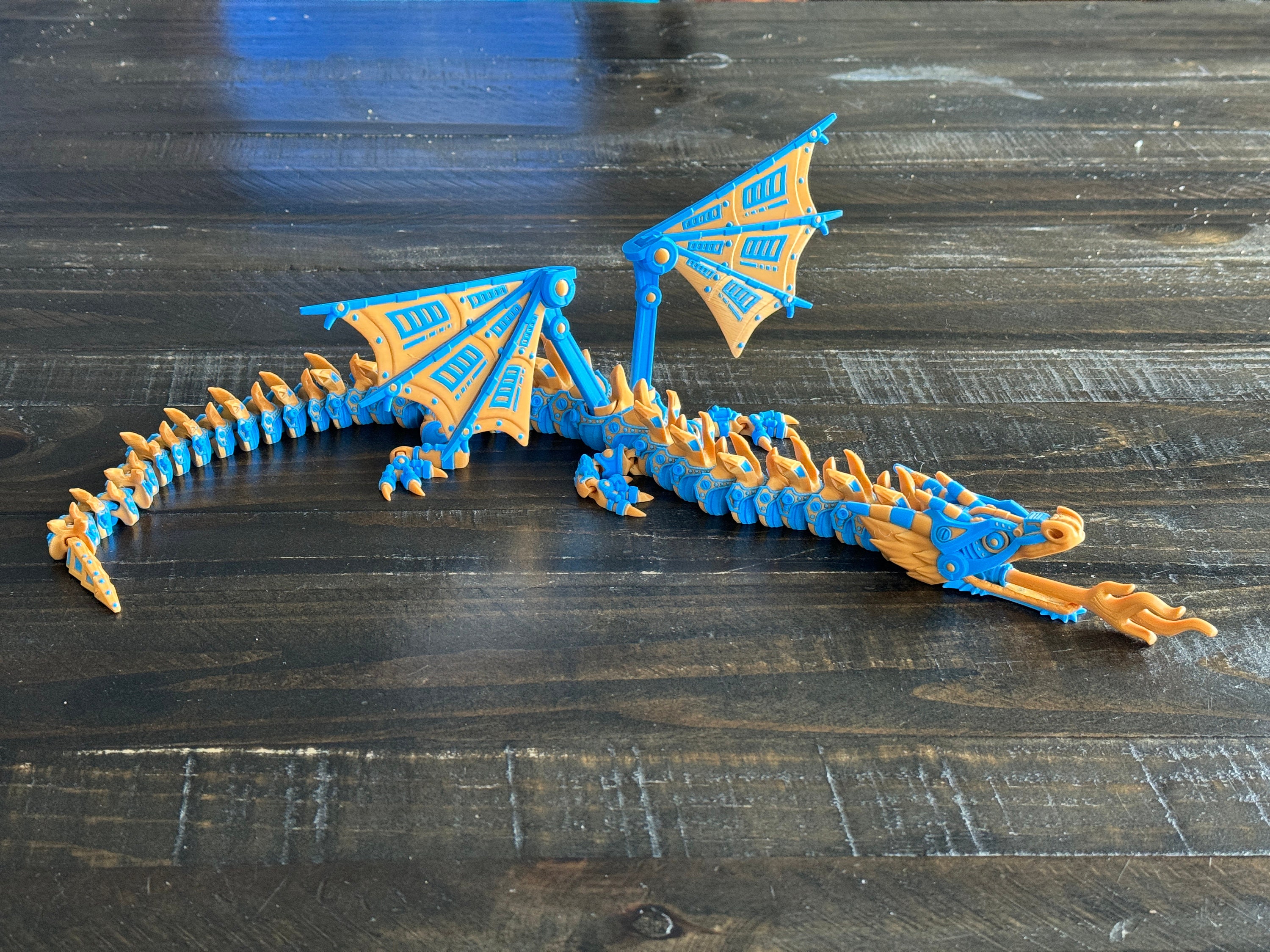 Articulated Multi Colored Dragon 3d Printed USA Flexi Factory ...