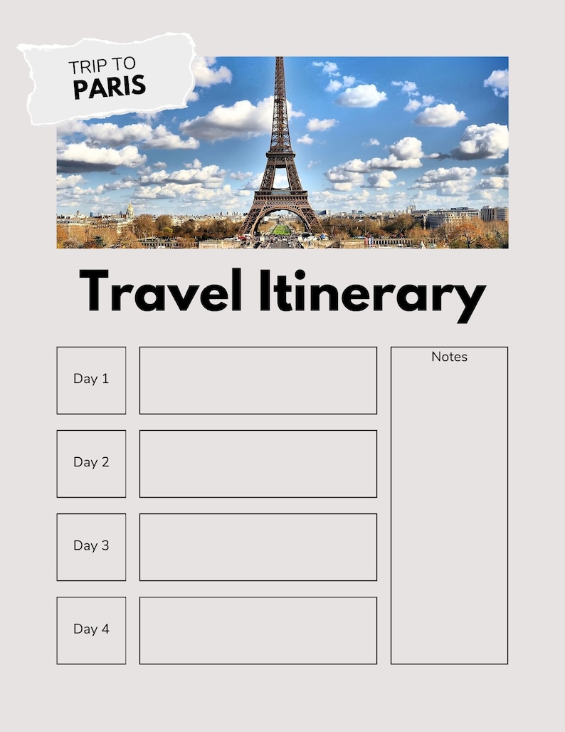 Printable Paris Travel Planner - Etsy