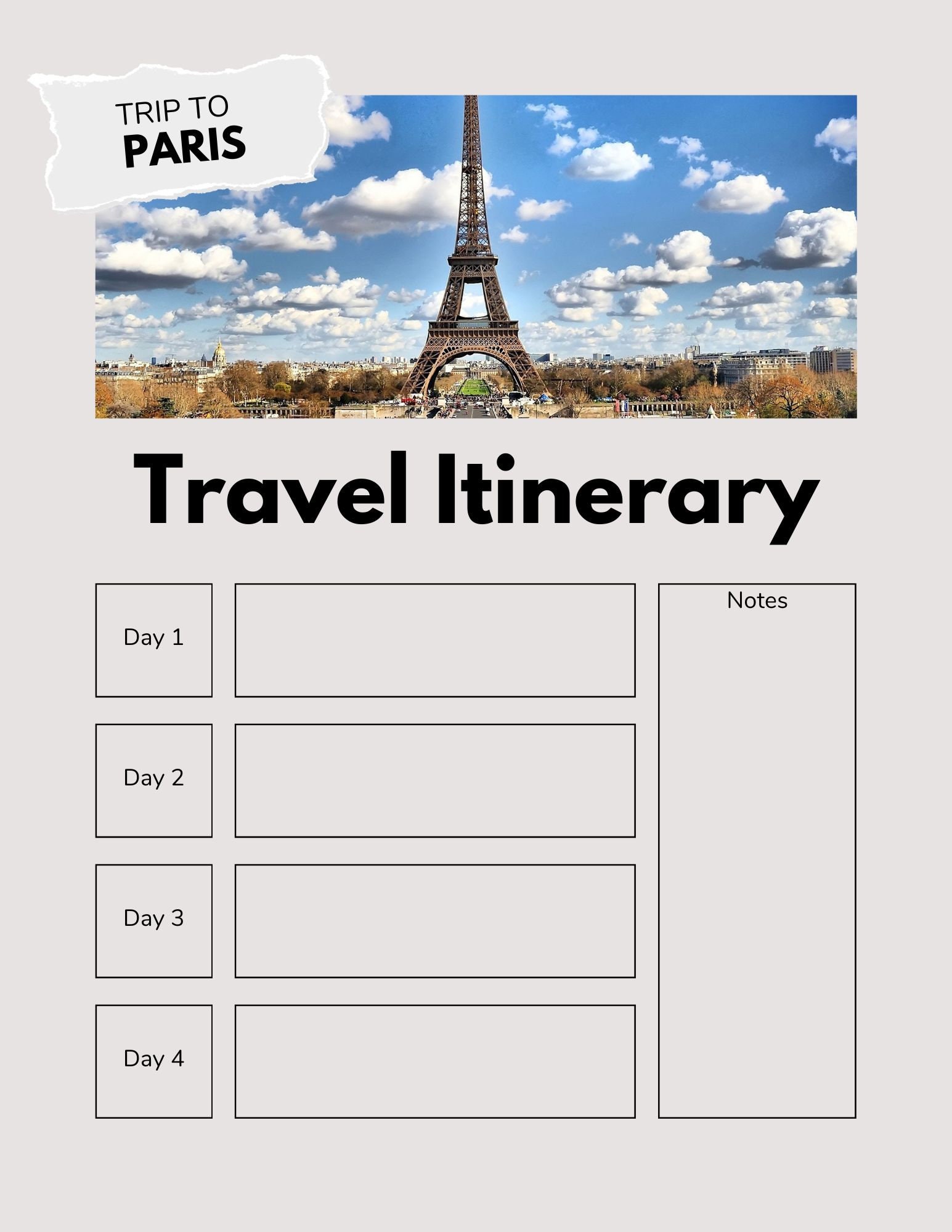 Printable Paris Travel Planner - Etsy