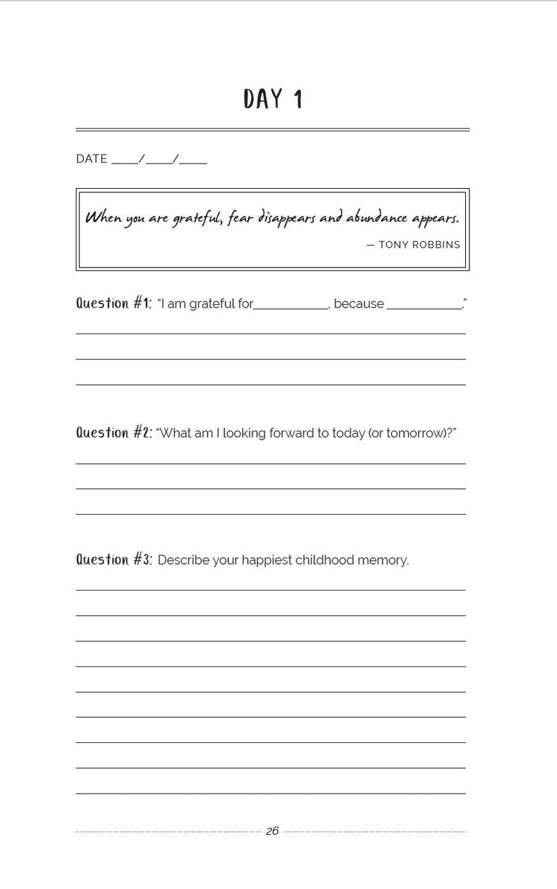 The 90 Day Gratitude Journal Daily Affirmations, Daily Journal ...