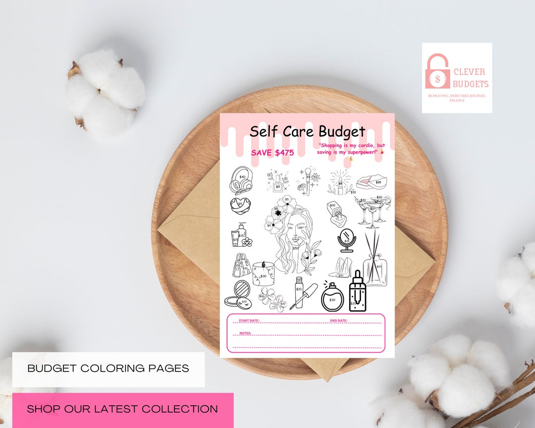 Unlock Your Self-care Savings Challenge With Budgeting Coloring Book ...