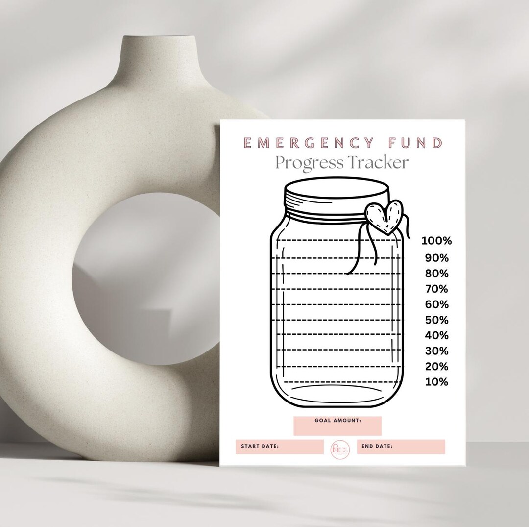 Emergency Fund Progress Tracker and Sheet, Stylish PDF Document for ...