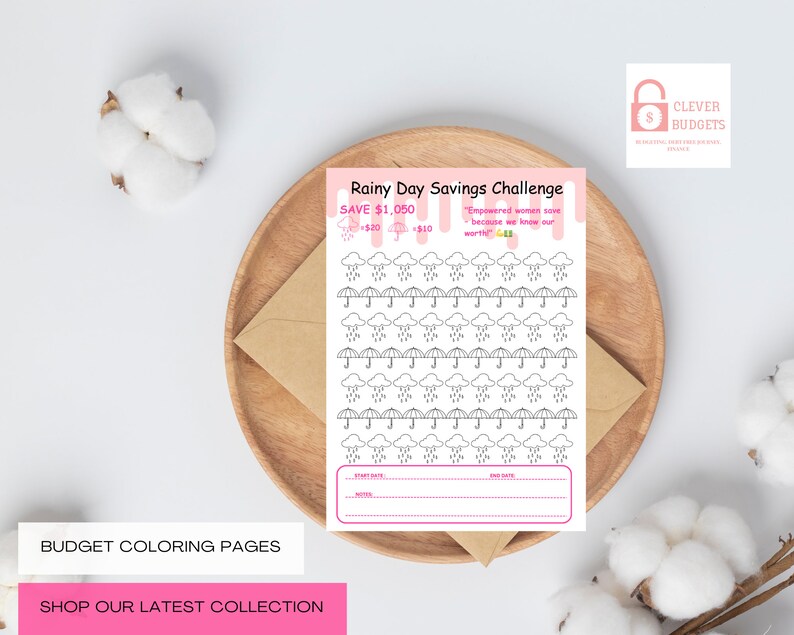 Rainy Day Savings | Budgeting Coloring Pages | Raining Day Fund ...