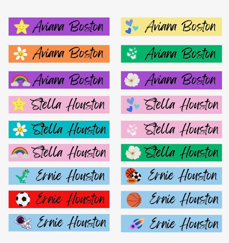 Name Labels - Personalized and Waterproof - Etsy