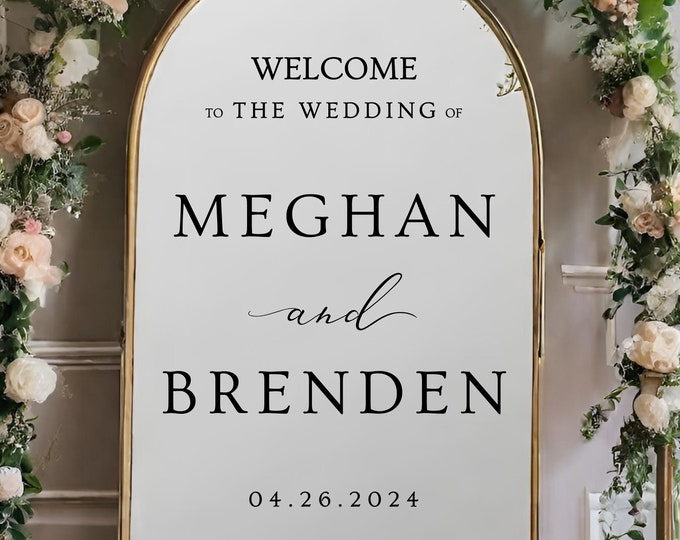 Wedding Welcome Sign Vinyl Decal for Glass Frame, Mirror, or Wood ...