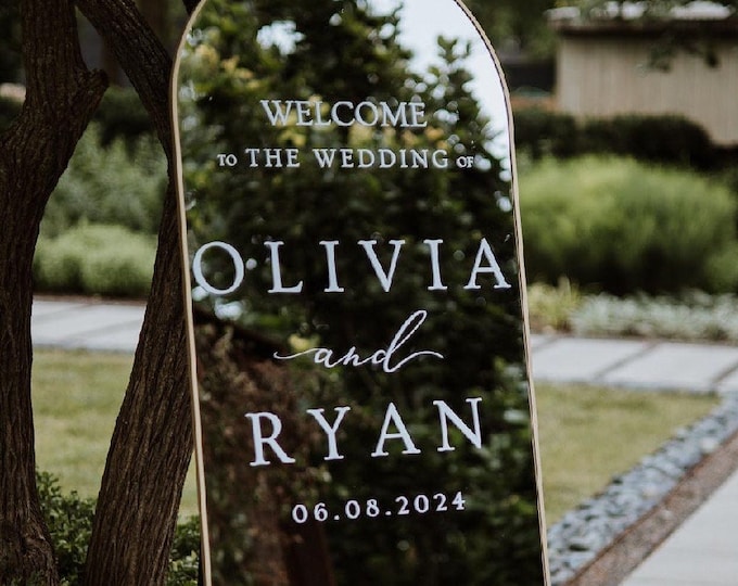 Custom Welcome Sign Decal for Mirror | Personalized Names & Dates ...