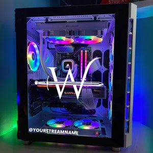 Gaming PC Decal | Customizable Logo or Text - Custom PC Sticker ...