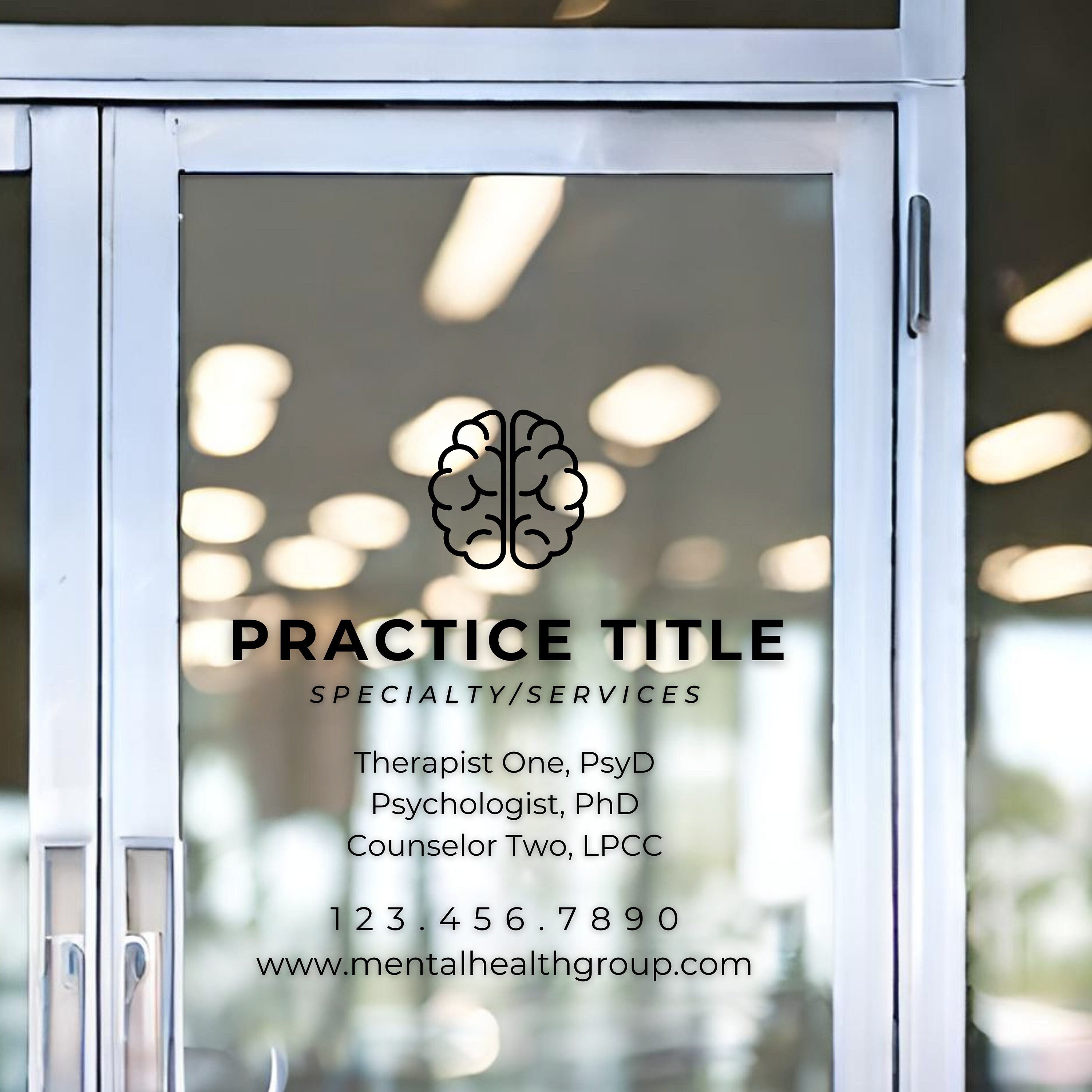 Therapy Practice Decal Customizable Logo, Tagline, Username, Website ...