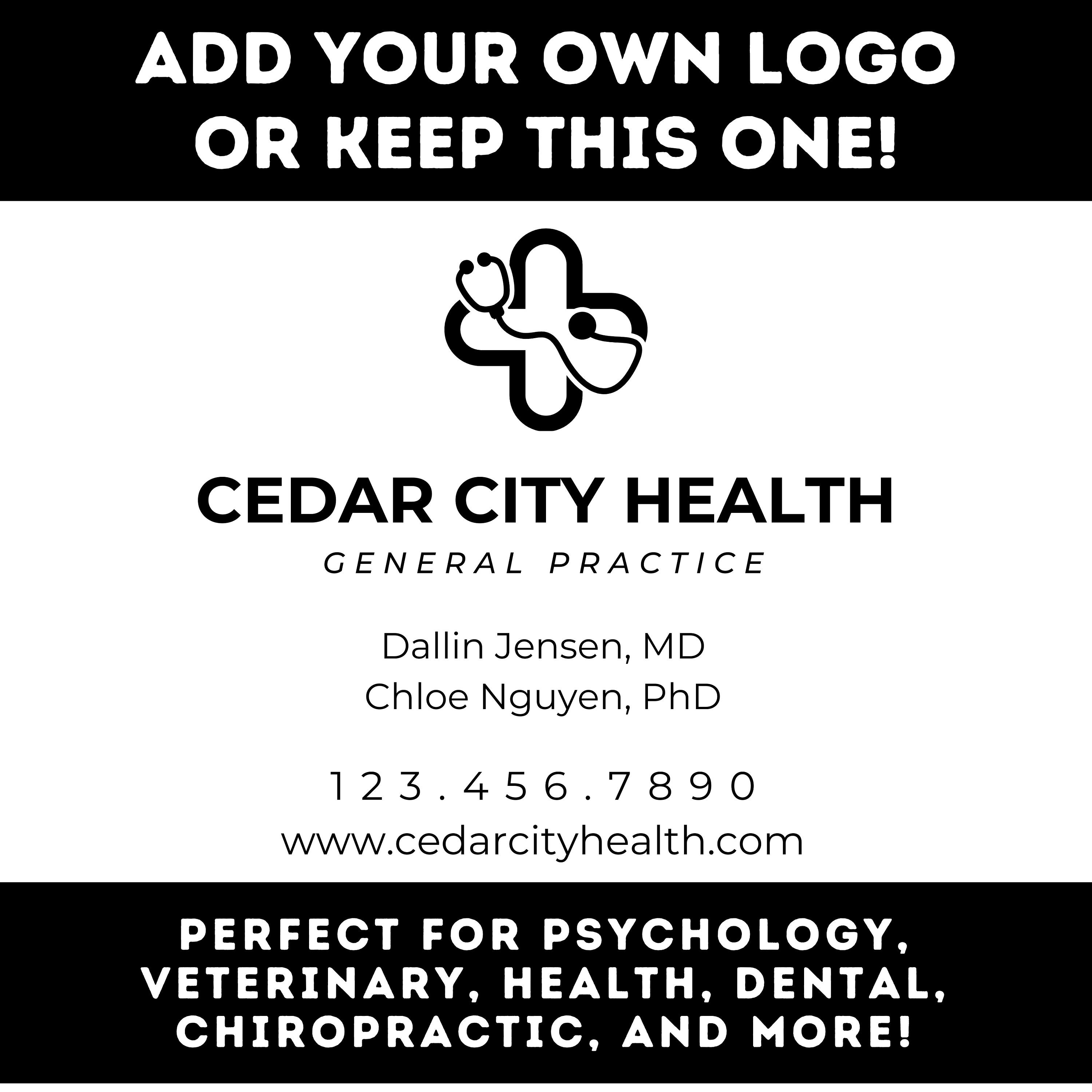 Health Clinic Decal | Customizable Logo, Tagline, Username, Website ...